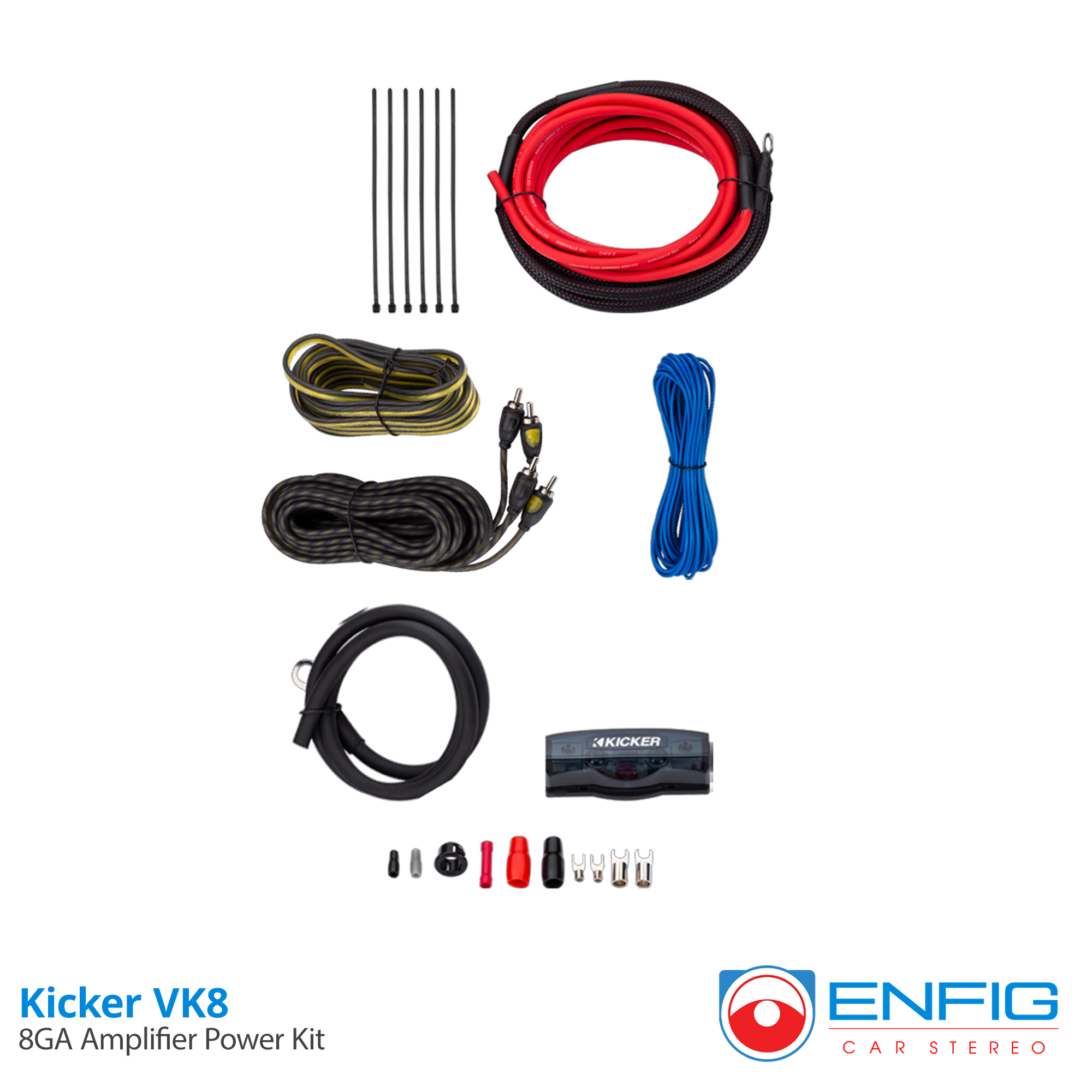 Kicker VK8 8AWG Amplifier Wiring Kit - Enfig Car Stereo